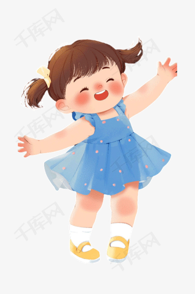 可爱女孩卡通手绘免抠元素素材图片免费下载-千库网