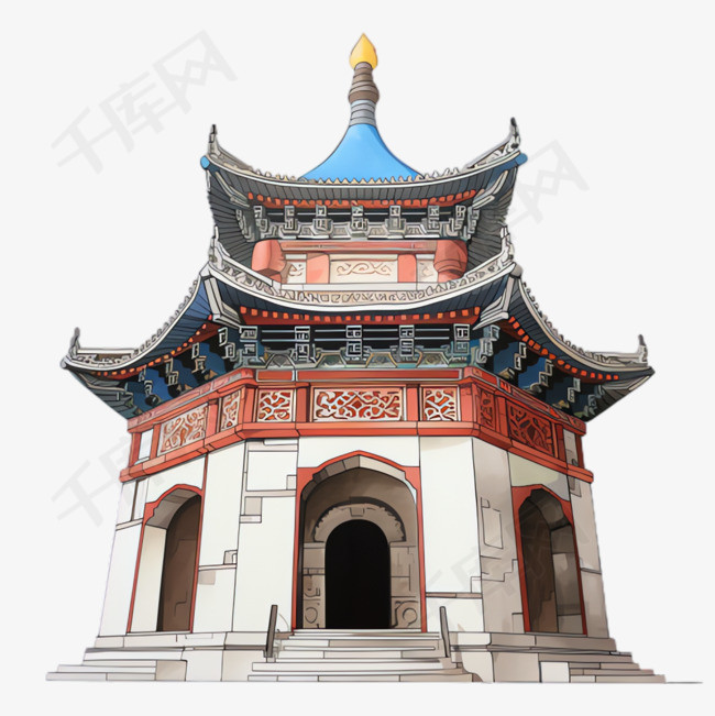 图形古代建筑元素立体免抠图案素材图片免费下载-千库网