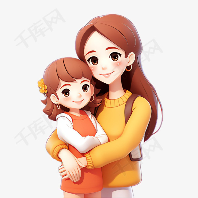 ai绘画亲子温馨元素立体免抠图案素材图片免费下载-千库网