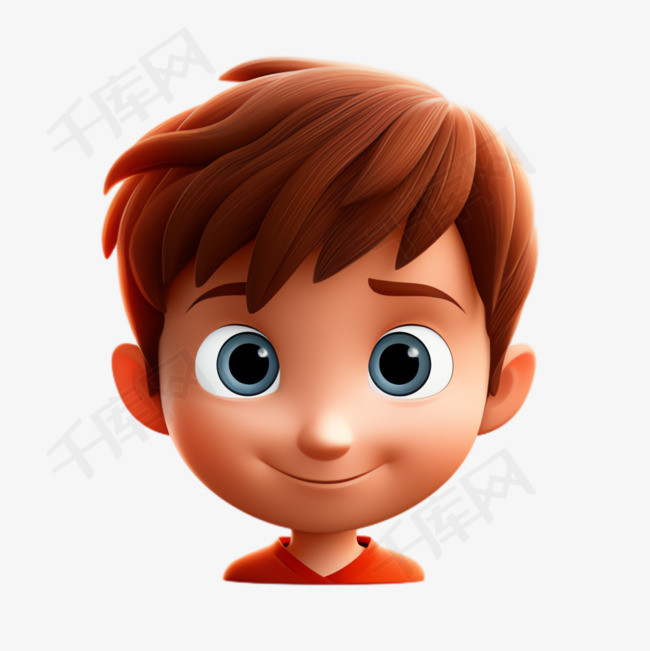 ai绘画男孩头像元素立体免抠图案素材图片免费下载-千库网