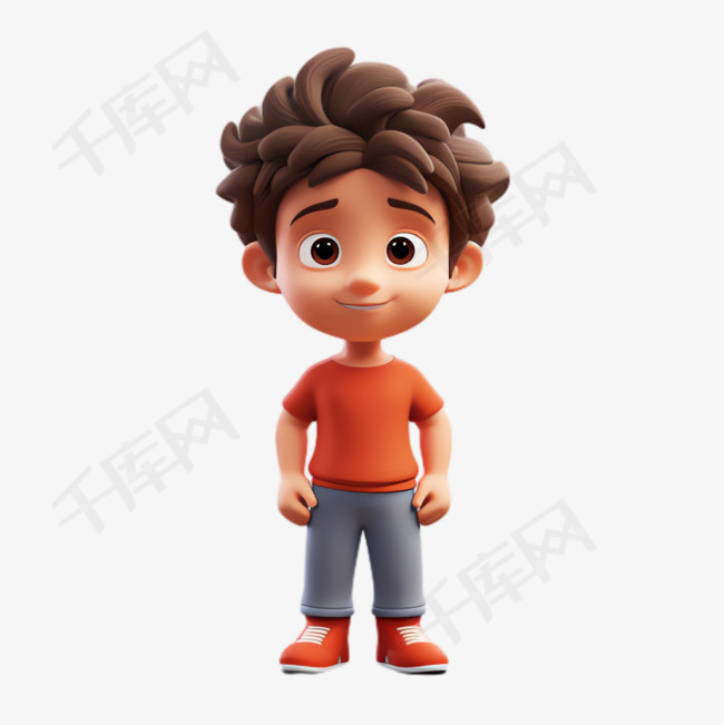 卡通男孩头像元素立体免抠图案素材图片免费下载-千库网