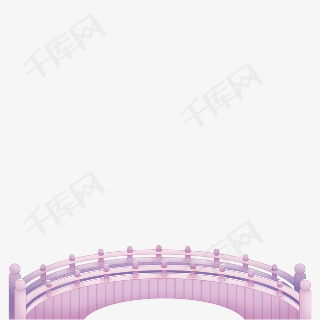 粉色渐变卡通风景桥景色大桥素材图片免费下载-千库网