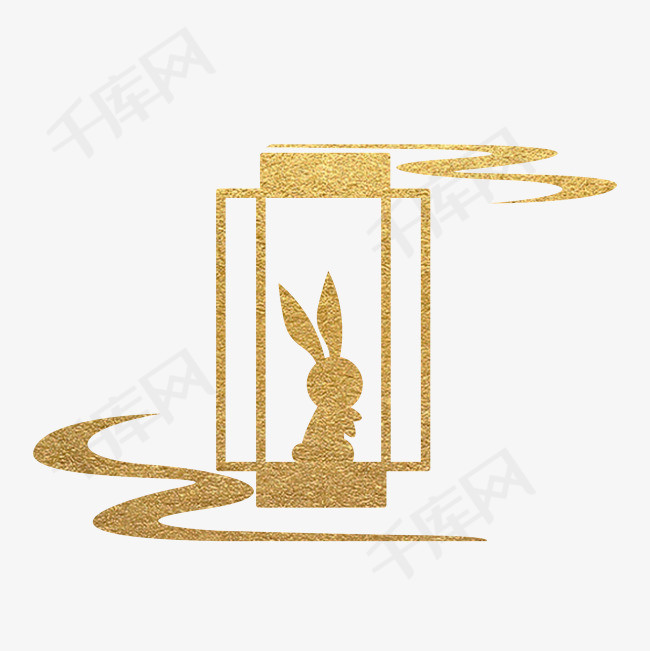 烫金中秋节兔子灯笼素材图片免费下载-千库网