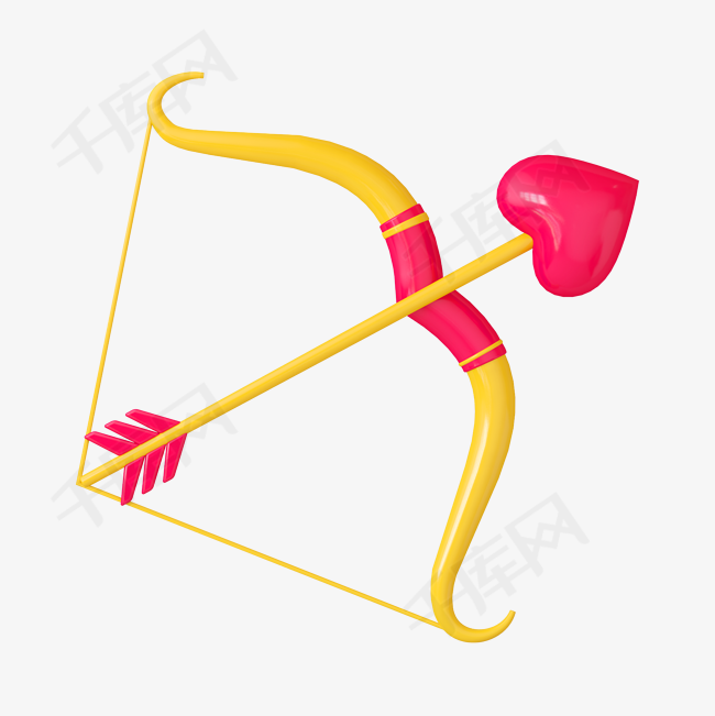 红色C4D立体520情人节丘比特元素素材图片免费下载-千库网