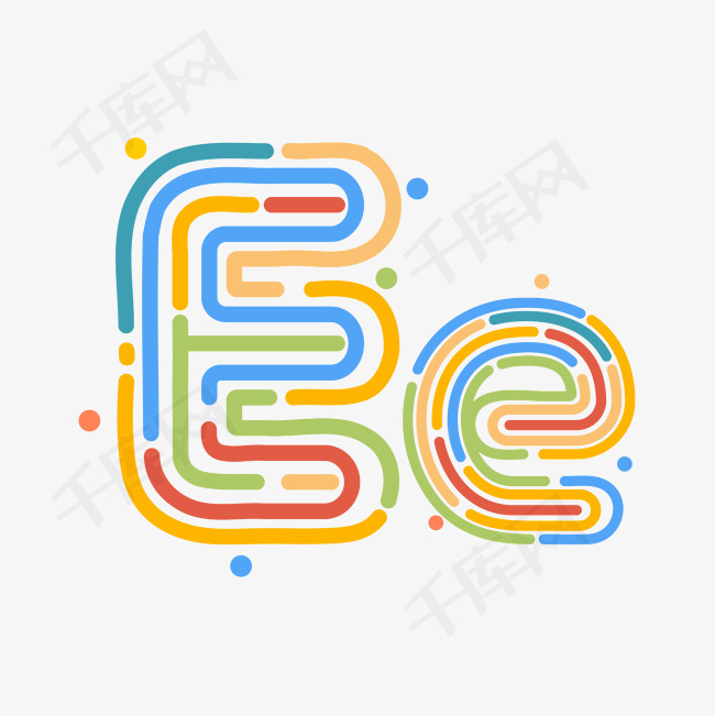 卡通线条字母Ee素材图片免费下载-千库网