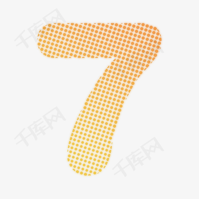 彩色半调橙色渐变波点数字7素材图片免费下载-千库网