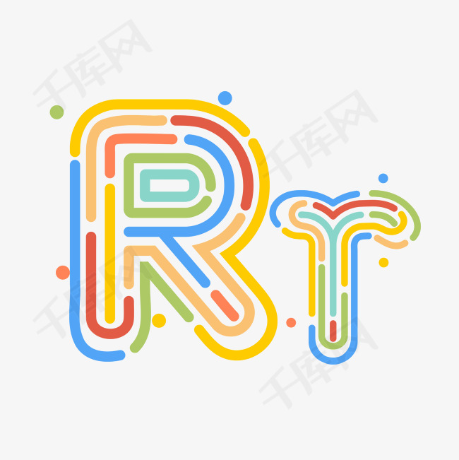 卡通线条字母Rr素材图片免费下载-千库网