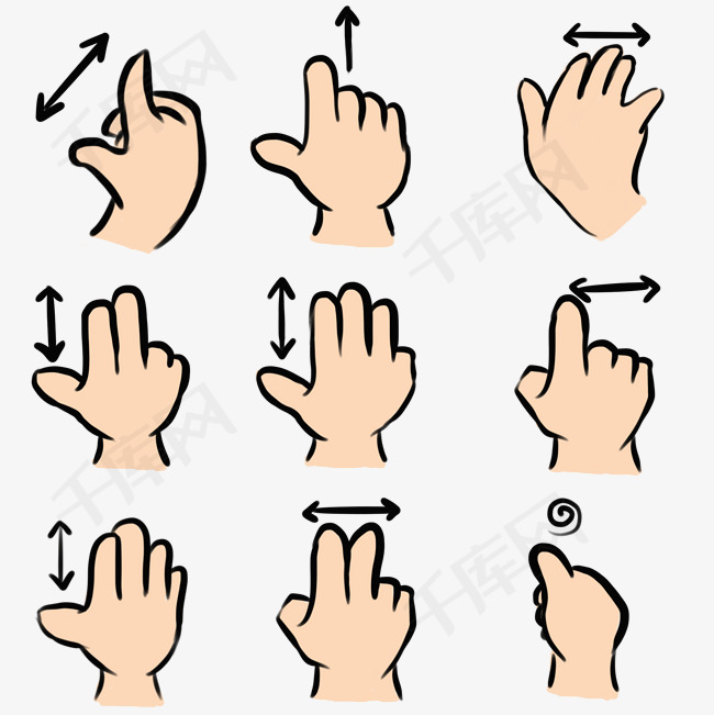 icon手势操作指引套图素材图片免费下载-千库网