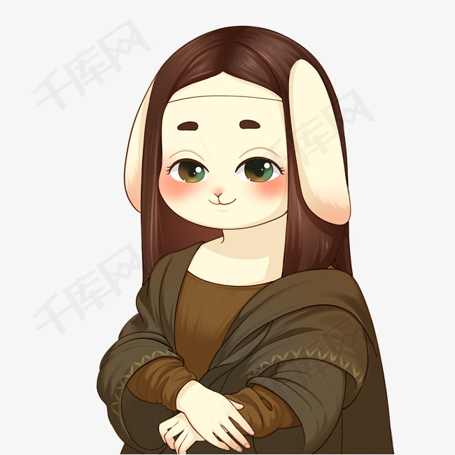 世界名画蒙娜丽莎画像春节素材图片免费下载-千库网