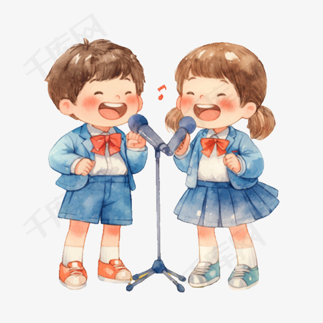儿童唱歌卡通手绘元素素材图片免费下载-千库网