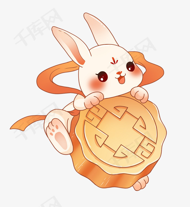 中秋节玉兔吃月饼免抠素材图片免费下载-千库网