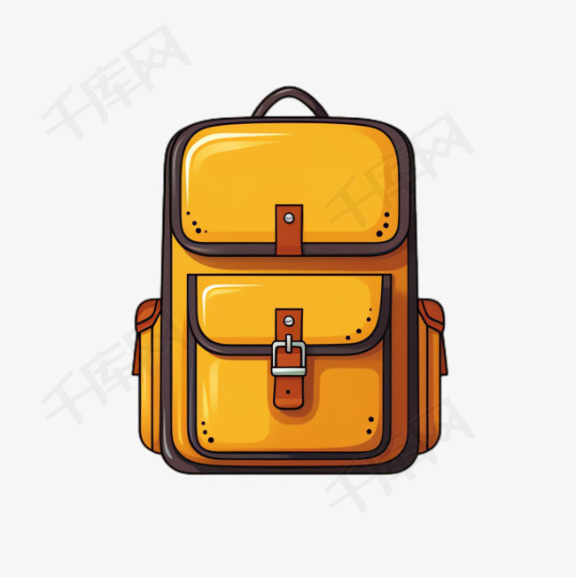黄色书包元素立体免抠图案几何素材图片免费下载-千库网
