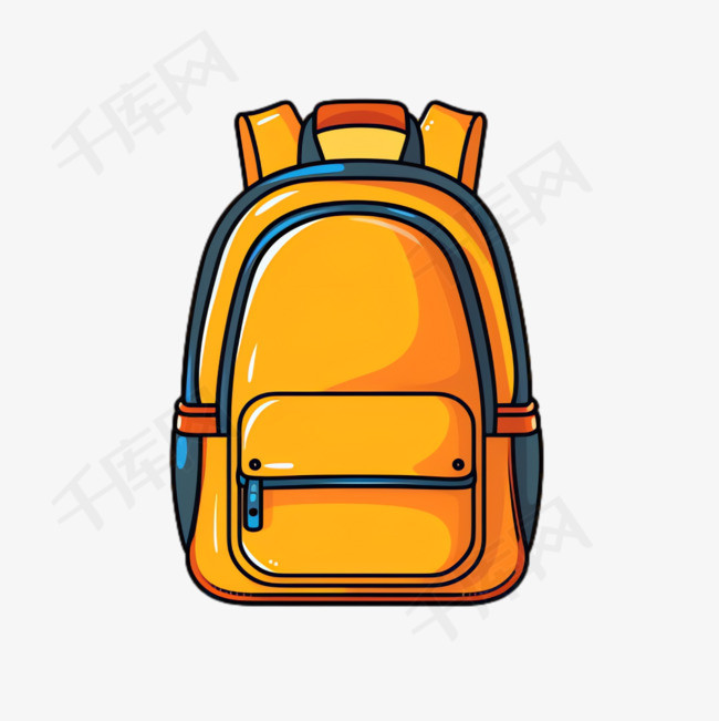 黄色书包元素立体免抠图案特色素材图片免费下载-千库网