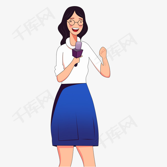 记者节卡通简笔手绘新闻记者设计素材图片免费下载-千库网