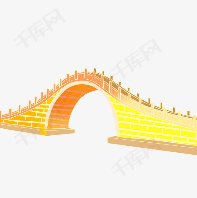 国潮风卡通彩色桥拱桥免抠素材图片免费下载-千库网