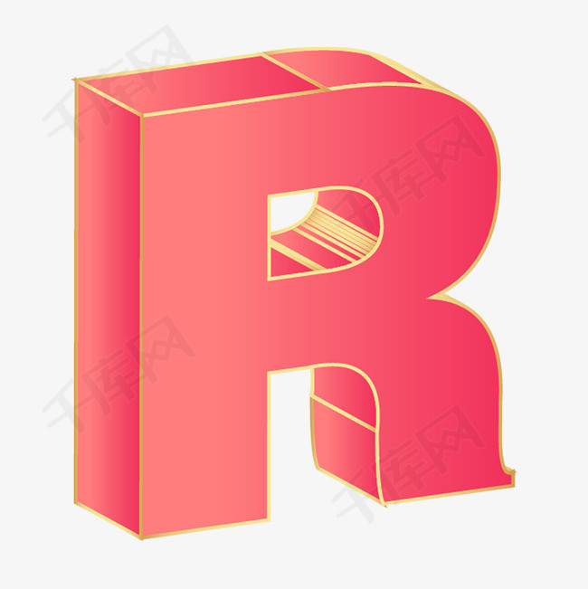 立体字母大写字母Rpng素材图片免费下载-千库网