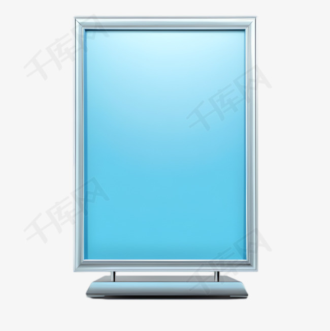 蓝色广告牌真实元素立体免抠图案素材图片免费下载-千库网