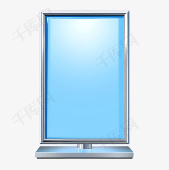 蓝色广告牌数字艺术元素立体免抠图案素材图片免费下载-千库网