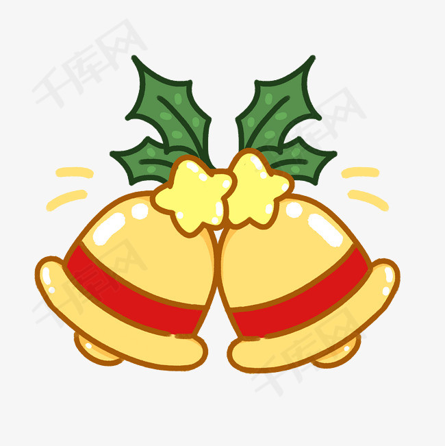 圣诞节黄色卡通铃铛png免抠元素素材图片免费下载-千库网