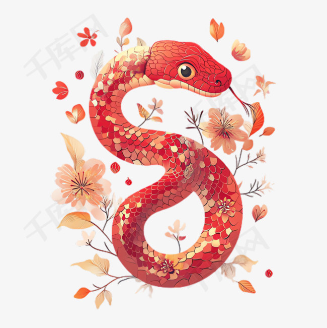 蛇年生肖特色元素立体免抠图案素材图片免费下载-千库网