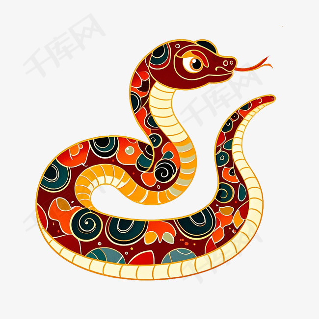 蛇年蛇形生肖蛇十二生肖国潮免抠元素素材图片免费下载-千库网