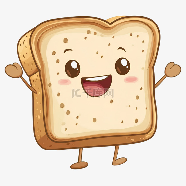 可爱的面包卡通人物素材图片免费下载-千库网