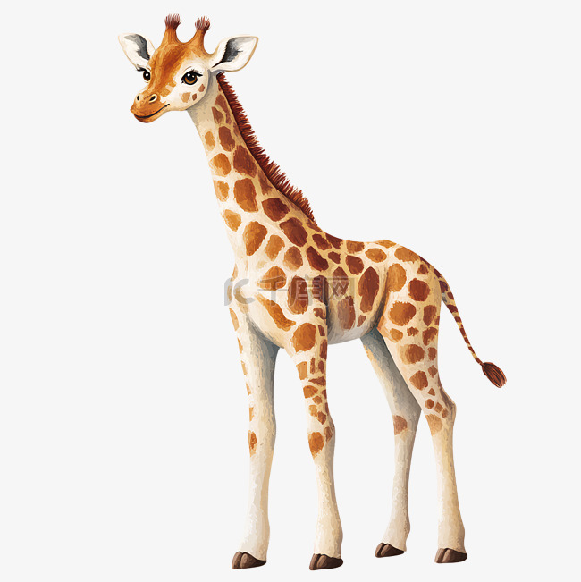 可爱的野生动物站立姿势复古色彩主题素材图片免费下载-千库网