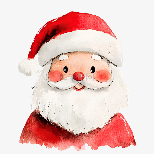 圣诞老人卡通人物水彩风格素材图片免费下载-千库网