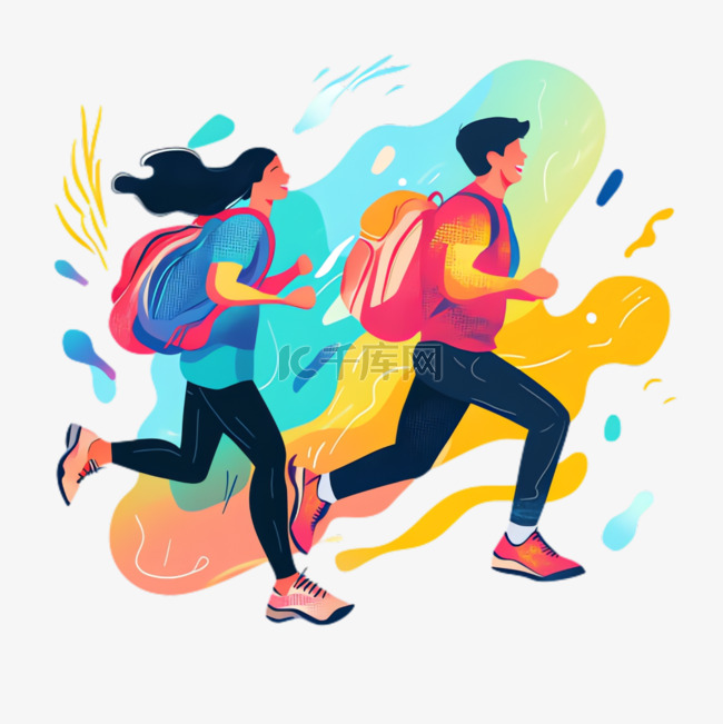 潮流奔跑纹理元素立体免抠图案素材图片免费下载-千库网