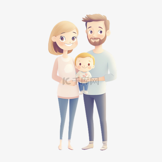 亲子养育卡通元素立体免抠图案素材图片免费下载-千库网