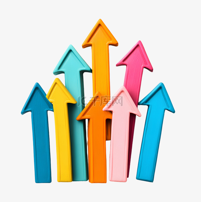彩色箭头在后页简单插图素材图片免费下载-千库网