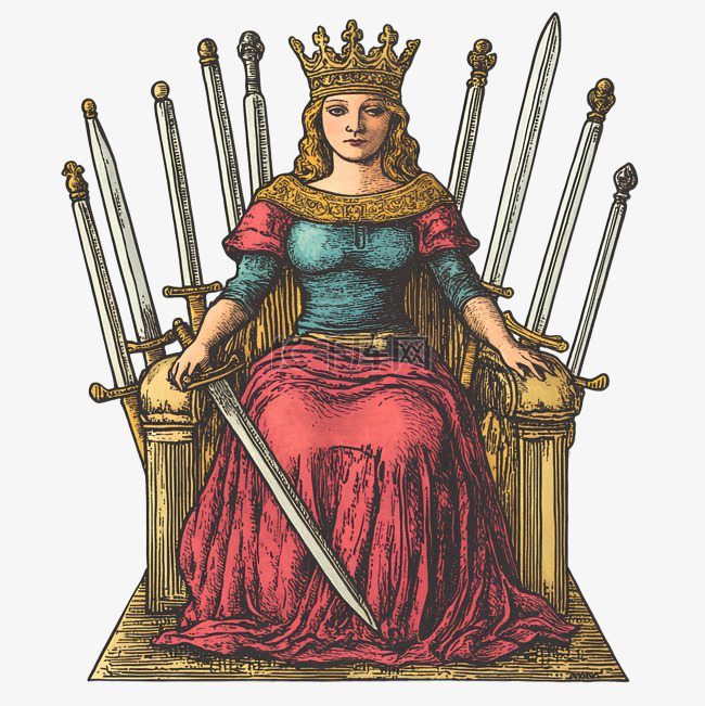 宝剑皇后塔罗牌宝剑系列素材图片免费下载-千库网