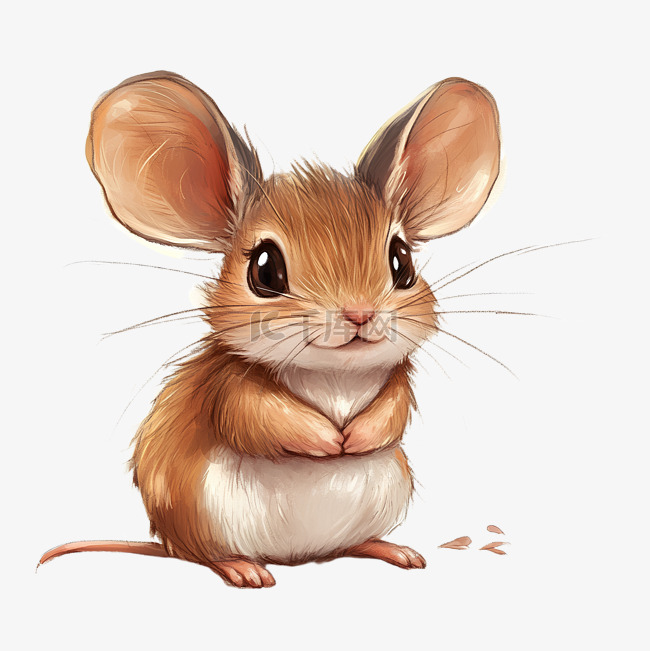 鼠鹿可爱插图素材图片免费下载-千库网