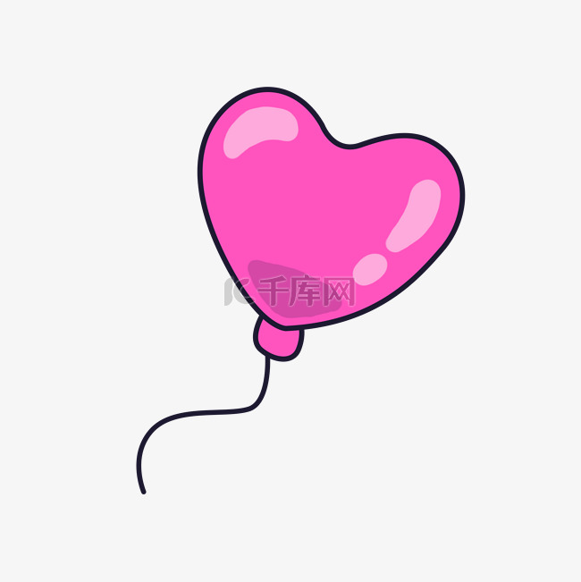 爱心气球卡通蜡笔彩色简笔画装饰免抠元素素材图片免费下载-千库网