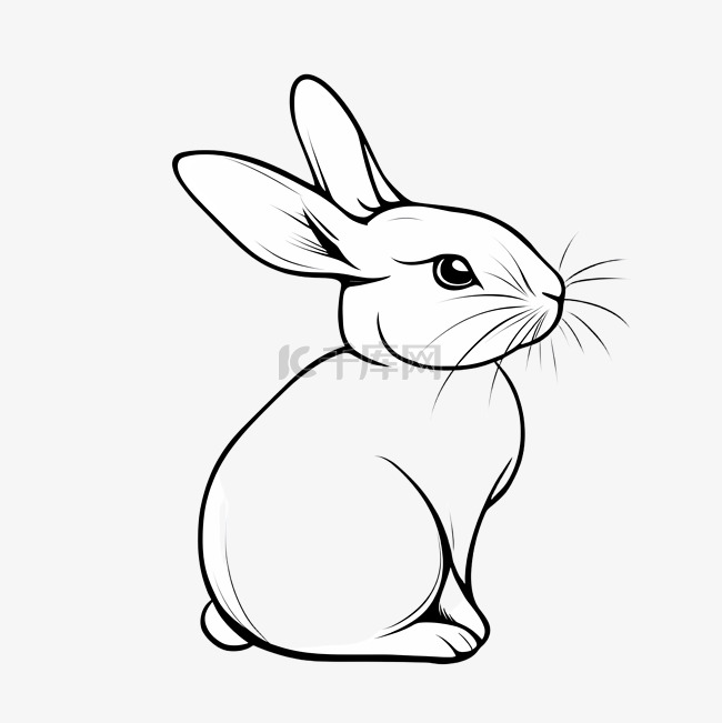 兔子动物线条艺术素材图片免费下载-千库网