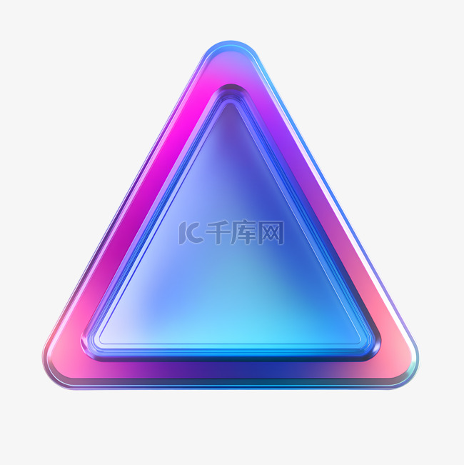 蓝色渐变三角形渐变三角形按钮素材图片免费下载-千库网