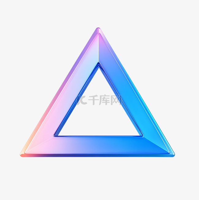 蓝色渐变三角形渐变三角形按钮素材图片免费下载-千库网