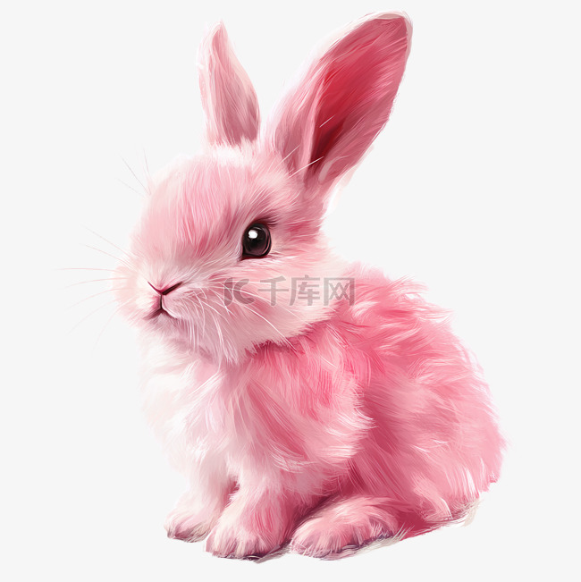 可爱的粉红色兔子素材图片免费下载-千库网