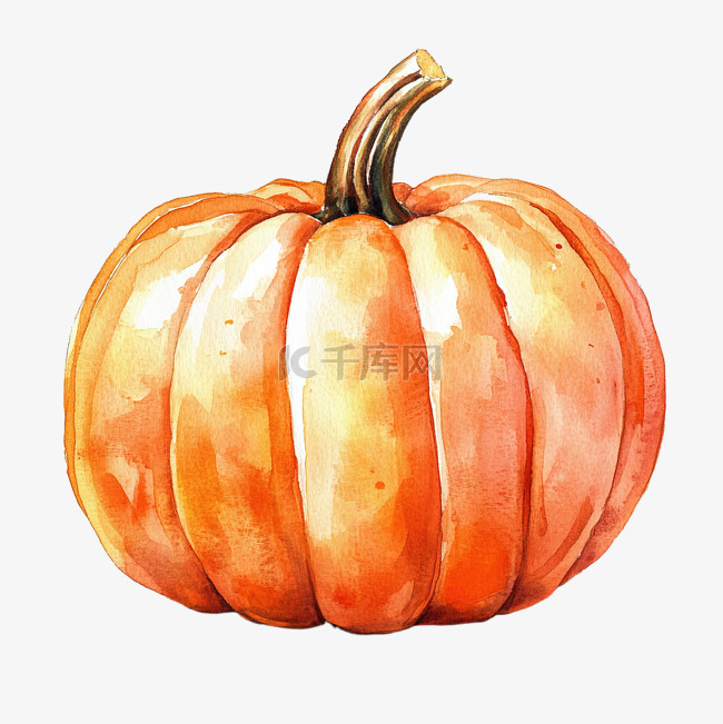 水彩南瓜插图素材图片免费下载-千库网