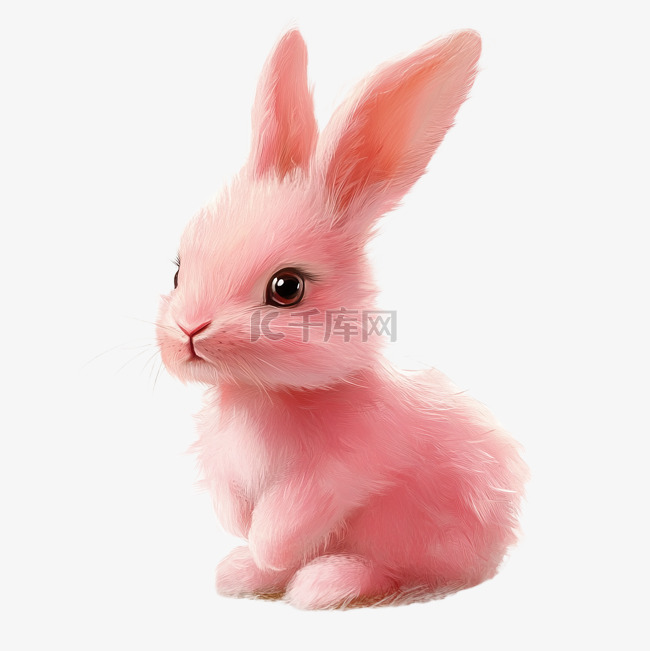 可爱的粉红色兔子素材图片免费下载-千库网
