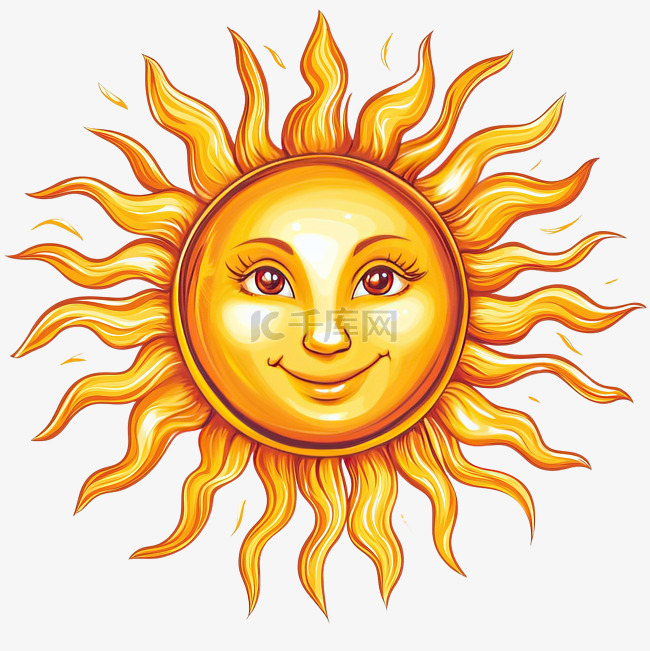 太阳的卡通插图素材图片免费下载-千库网