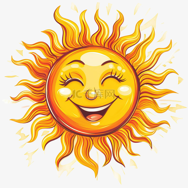 太阳的卡通插图素材图片免费下载-千库网