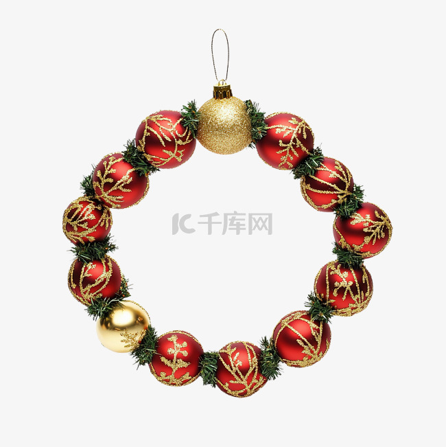 带圆形圣诞树的圣诞装饰素材图片免费下载-千库网