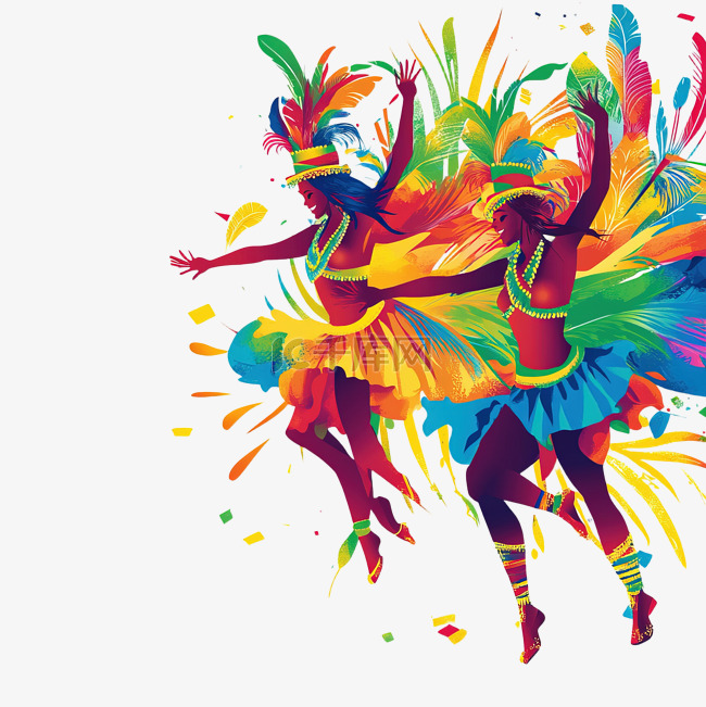 丰富多彩的巴西狂欢节或狂欢节派对横幅素材图片免费下载-千库网