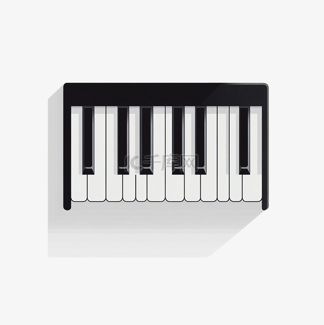 极简风格的迷你钢琴键盘插图素材图片免费下载-千库网