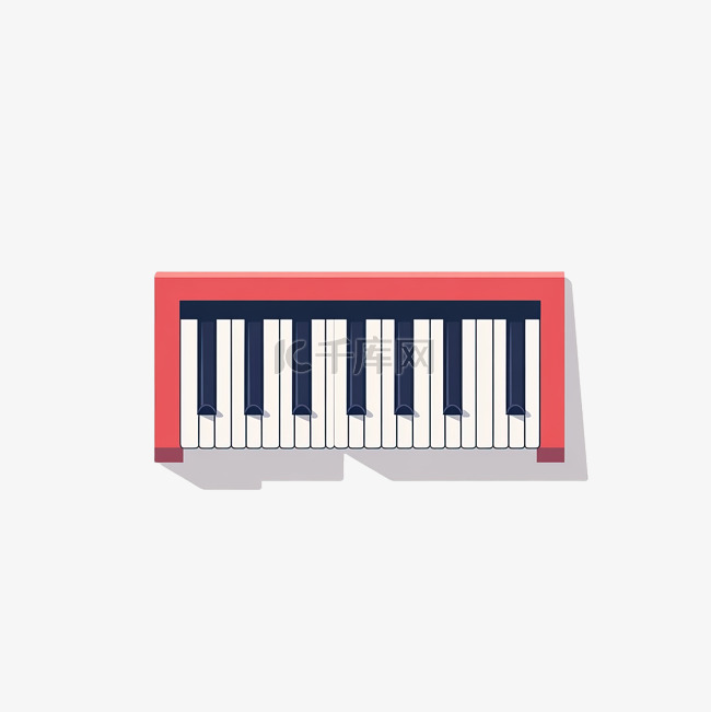 极简风格的迷你钢琴键盘插图素材图片免费下载-千库网