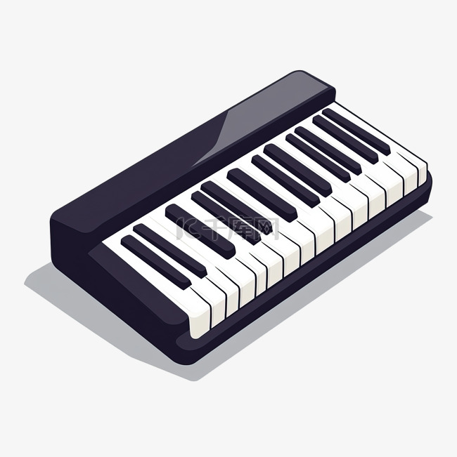 极简风格的迷你钢琴键盘插图素材图片免费下载-千库网