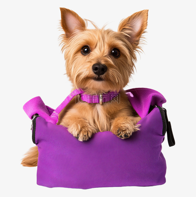 粉色和紫色包里的可爱小狗素材图片免费下载-千库网