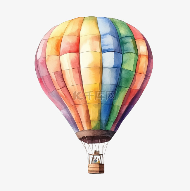 彩色热气球绘画素材图片免费下载-千库网