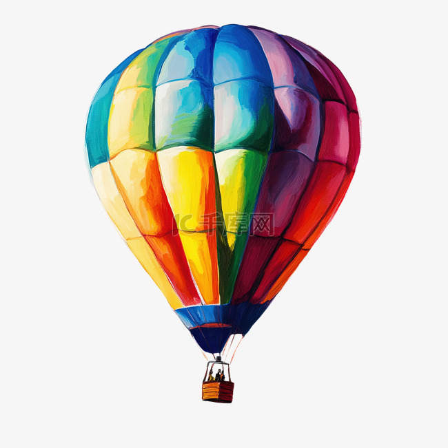 彩色热气球绘画素材图片免费下载-千库网